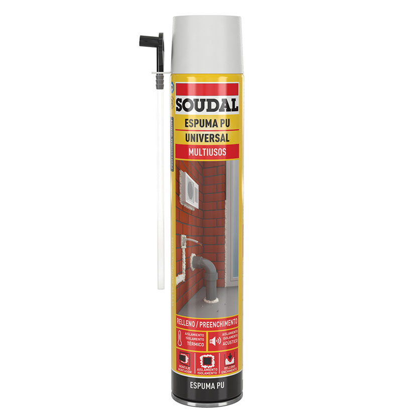 Espuma poliuretano multiusos SOUDAL Aerosol 12 unidades | Ferreterías cerca de ti - Cadena88